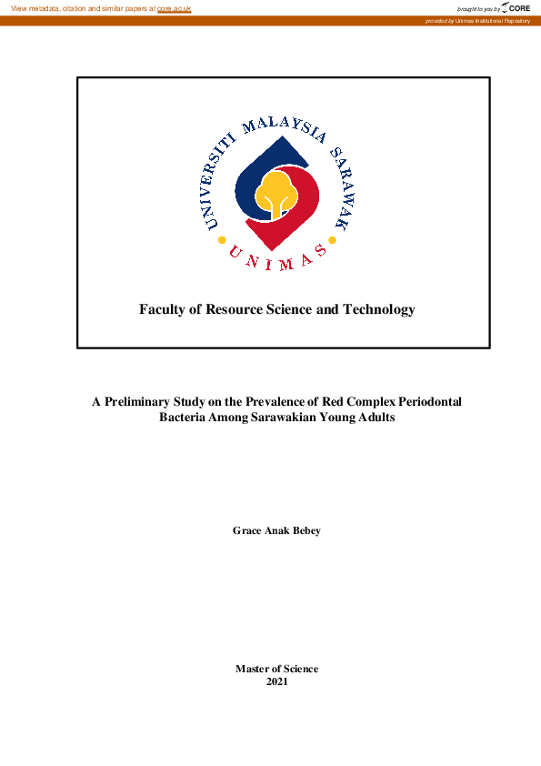 (PDF) A Preliminary Study on the Prevalence of Red Complex Periodontal ...