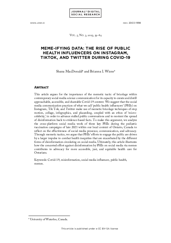 (PDF) Meme-ifying Data