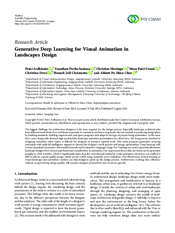 (PDF) Generative Deep Learning for Visual Animation in Landscapes Design
