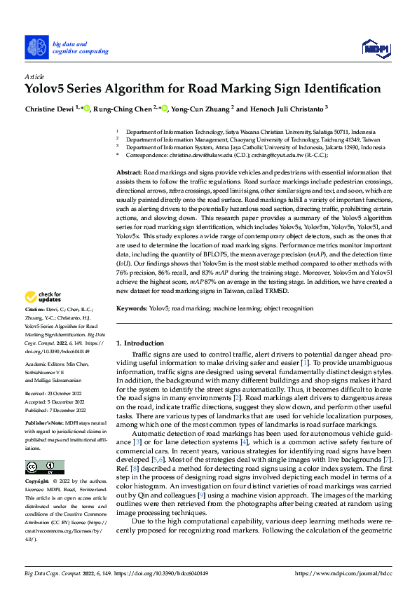 Pdf Yolov5 Series Algorithm For Road Marking Sign Identification