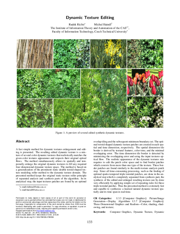 (PDF) Dynamic texture editing