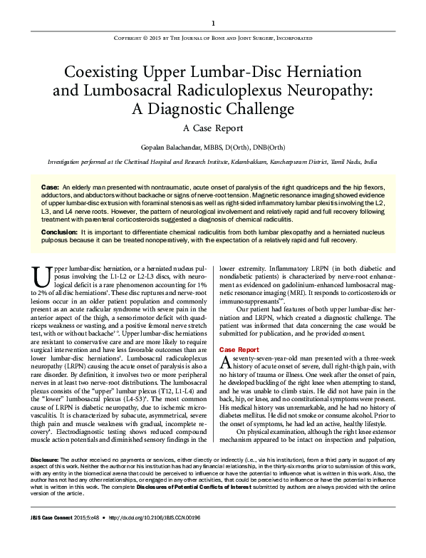 (PDF) Coexisting Upper Lumbar-Disc Herniation and Lumbosacral ...