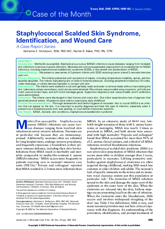 (PDF) Staphylococcal Scalded Skin Syndrome, Identification, and Wound Care