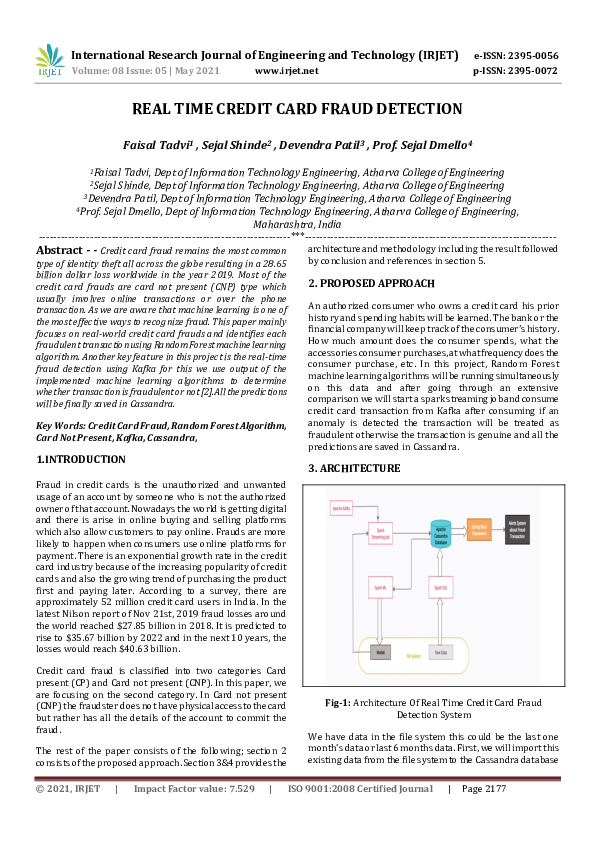 Pdf Real Time Credit Card Fraud Detection 