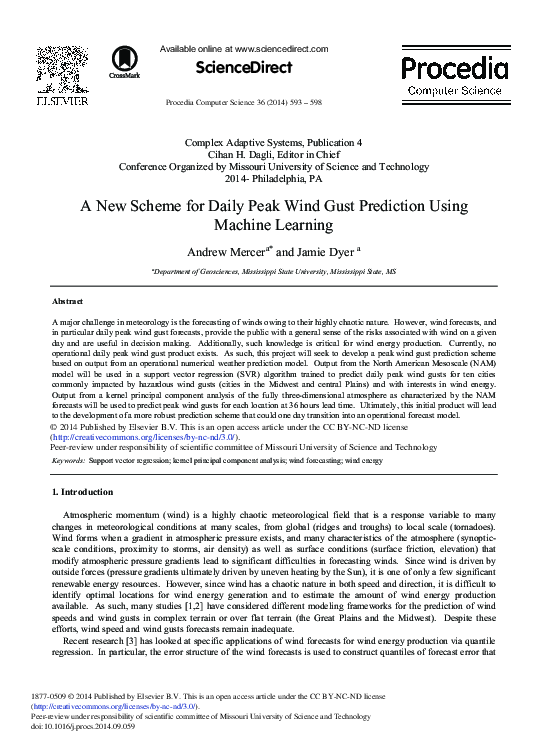 (PDF) A New Scheme for Daily Peak Wind Gust Prediction Using Machine ...