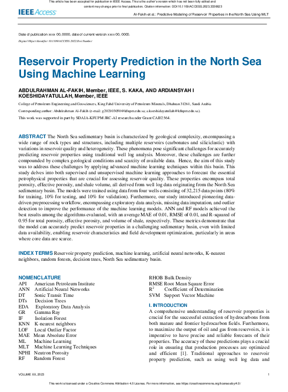 (PDF) Reservoir Property Prediction in the North Sea Using Machine Learning | Abdulrahman Al ...