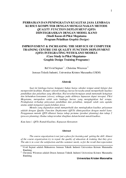 (PDF) Perbaikan dan Peningkatan Kualitas Jasa Lembaga Kursus Komputer Dengan Menggunakan Metode ...