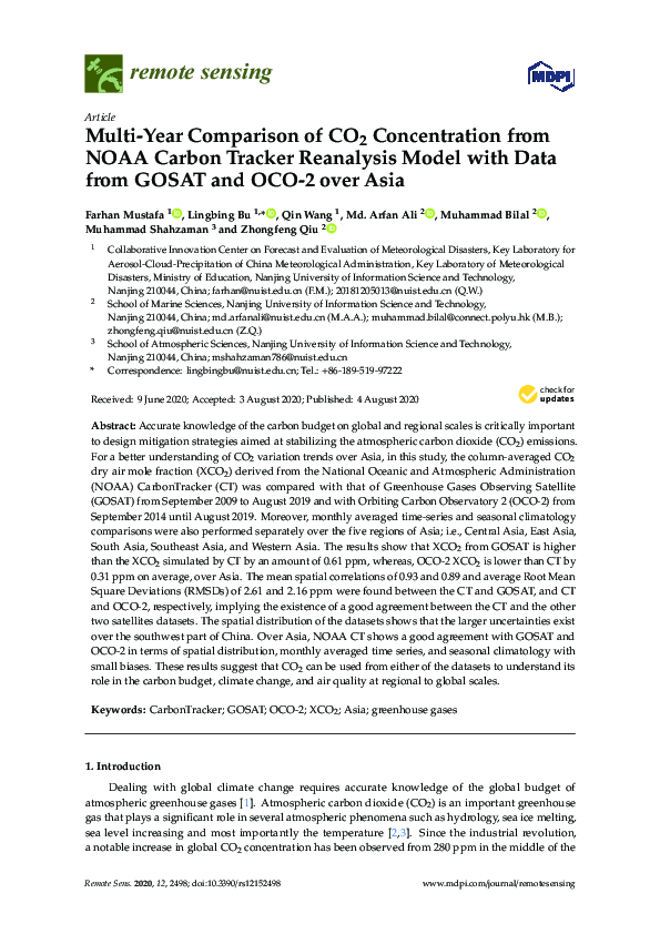 (PDF) Multi-Year Comparison of CO2 Concentration from NOAA Carbon ...