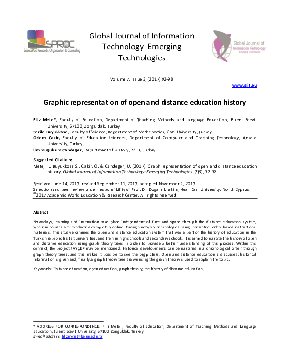 (PDF) Graphic representation of open and distance education history