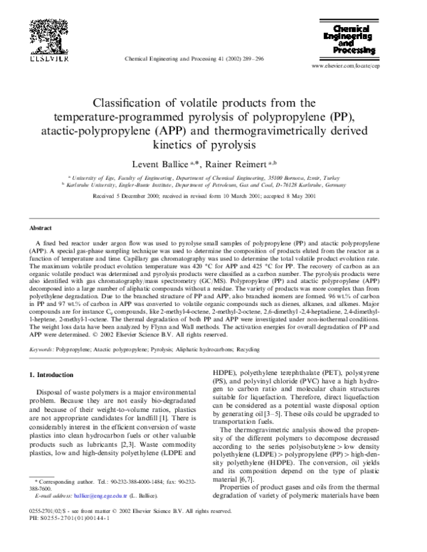 (PDF) Classification of volatile products from the temperature ...