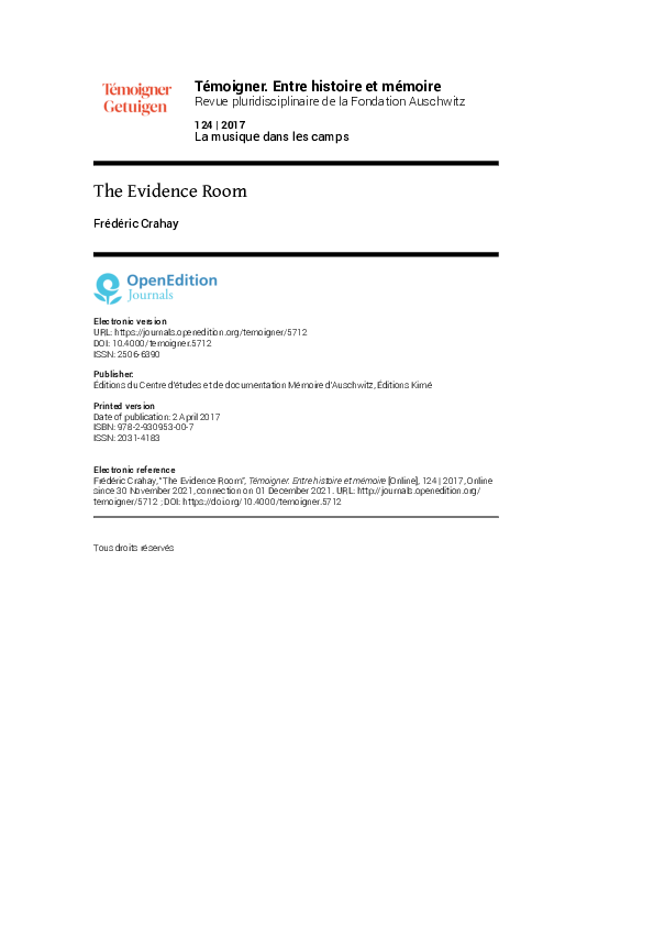 (PDF) The Evidence Room