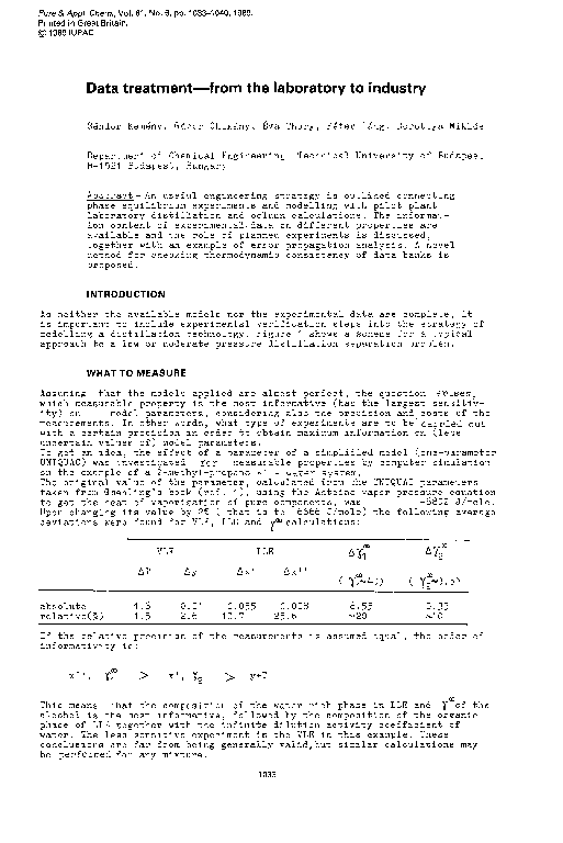 (PDF) Data treatment - from the laboratory to industry | Sándor Kemény ...