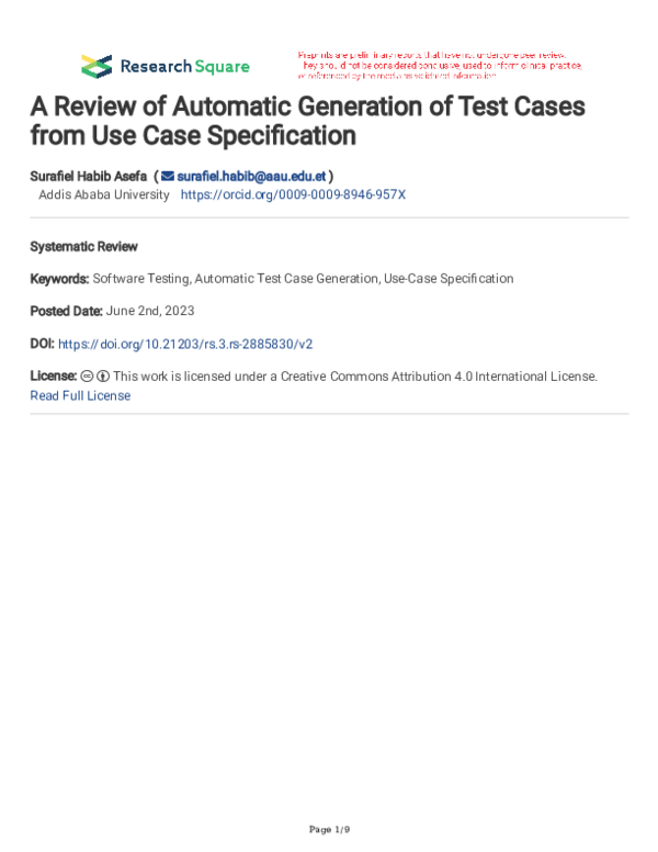 Pdf A Review Of Automatic Generation Of Test Cases From Use Case