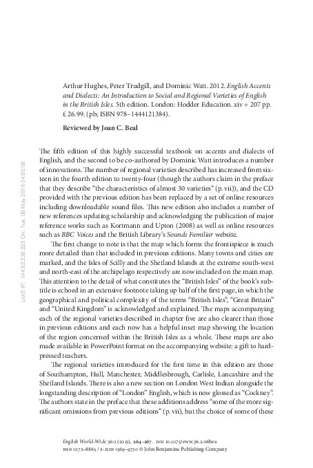 (PDF) Arthur Hughes, Peter Trudgill, and Dominic Watt. 2012. English ...