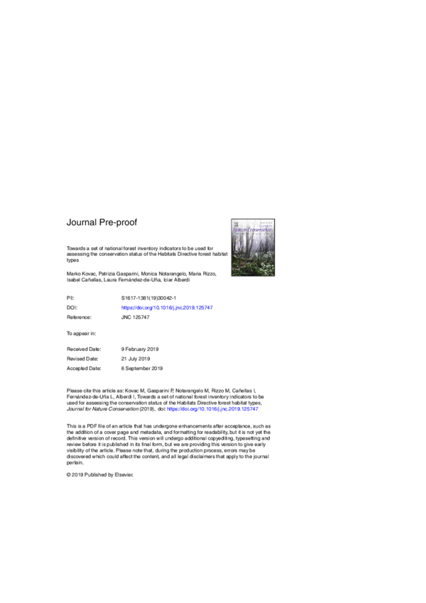 (PDF) Towards a set of national forest inventory indicators to be used ...