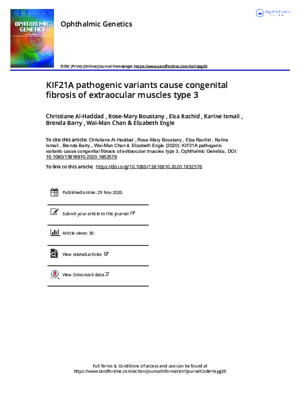 (PDF) KIF21A pathogenic variants cause congenital fibrosis of ...