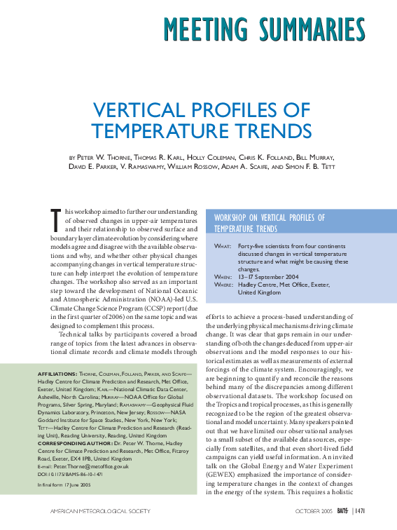 (PDF) Vertical Profiles of Temperature Trends