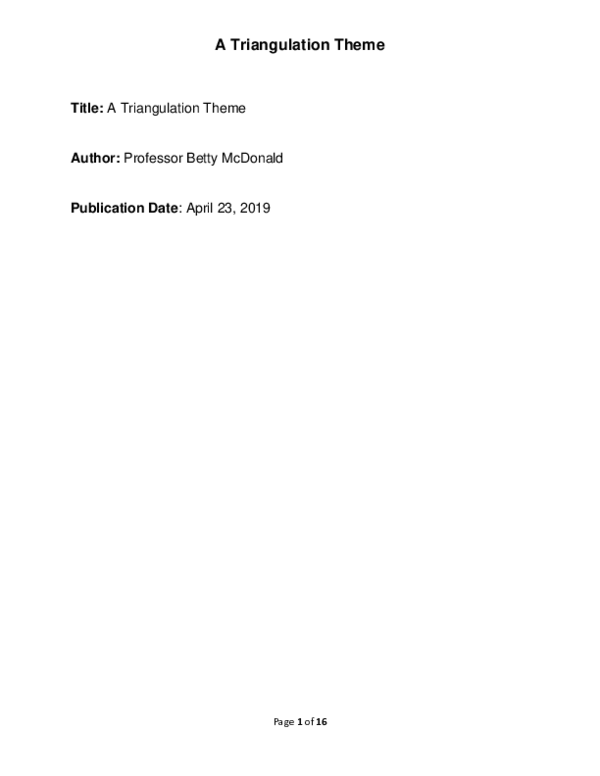 (PDF) A Triangulation Theme