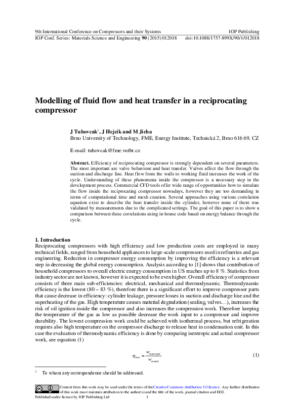 (PDF) Modelling of fluid flow and heat transfer in a reciprocating ...