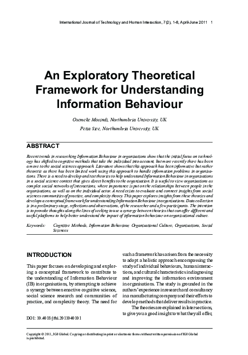(PDF) An Exploratory Theoretical Framework for Understanding ...