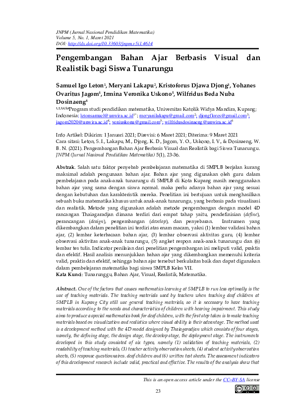 (PDF) Pengembangan Bahan Ajar Berbasis Visual dan Realistik bagi Siswa Tunarungu | Kristoforus ...