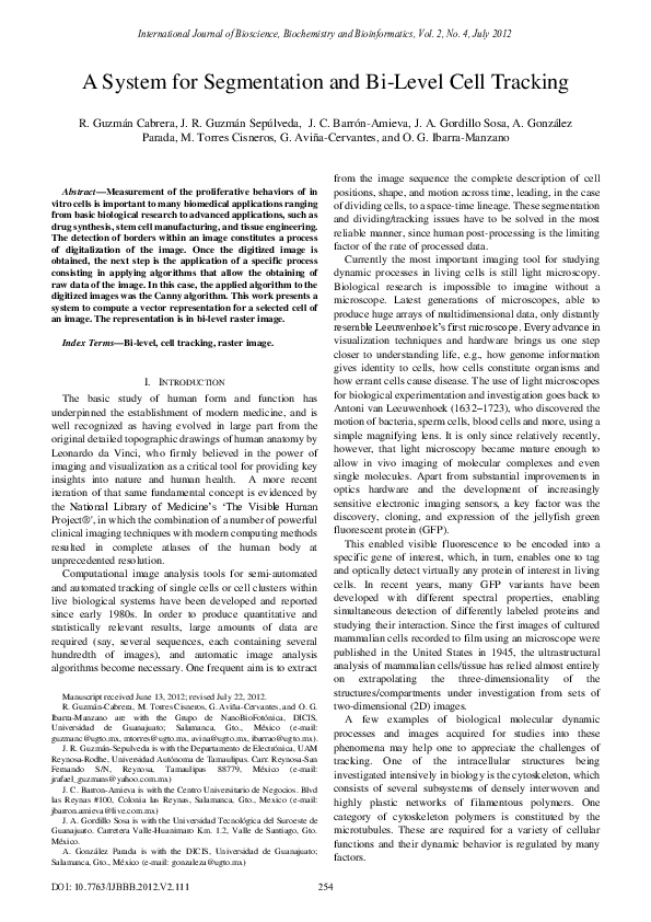 (PDF) A System for Segmentation and Bi-Level Cell Tracking