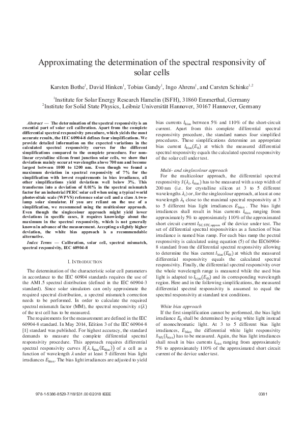 (PDF) Approximating the determination of the spectral responsivity of ...