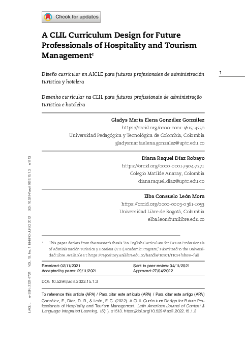 (PDF) A CLIL Curriculum Design for Future Professionals of Hospitality ...