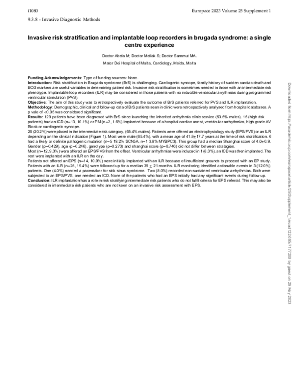 (PDF) Invasive risk stratification and implantable loop recorders in ...