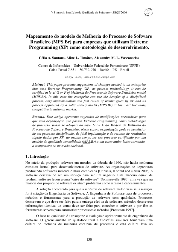 (PDF) Mapeamento do modelo de Melhoria do Processo de Software ...