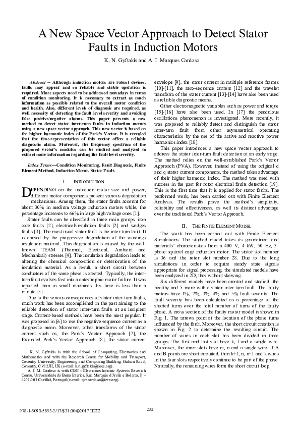 (PDF) A new space vector approach to detect stator faults in induction motors | Antonio J ...