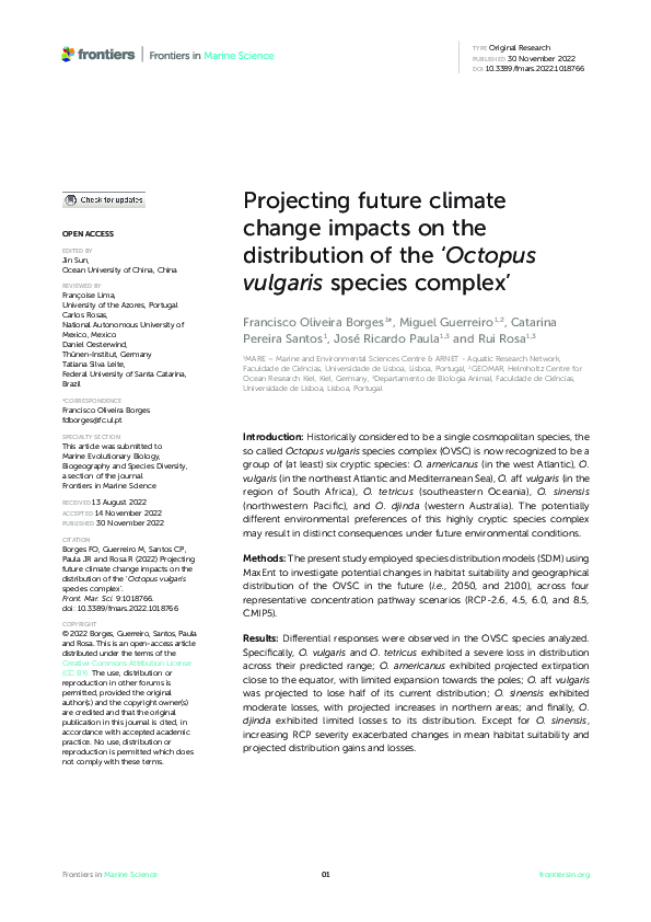 (PDF) Projecting future climate change impacts on the distribution of ...