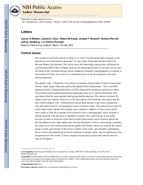 (PDF) Control issues