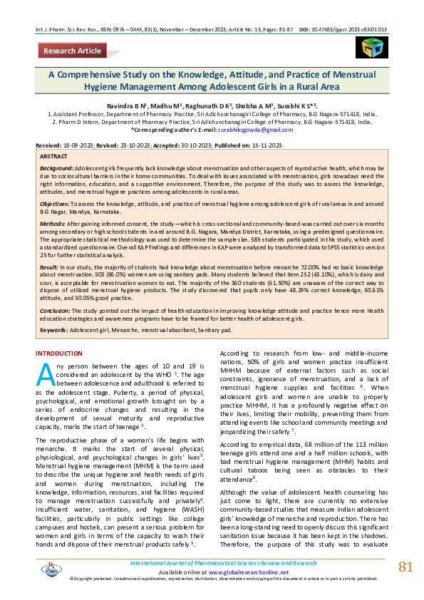 (PDF) A Comprehensive Study on the Knowledge, Attitude, and Practice of ...