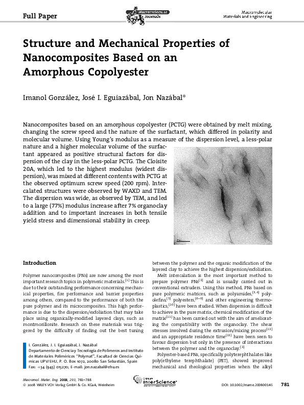 (PDF) Structure and Mechanical Properties of Nanocomposites with Rod ...