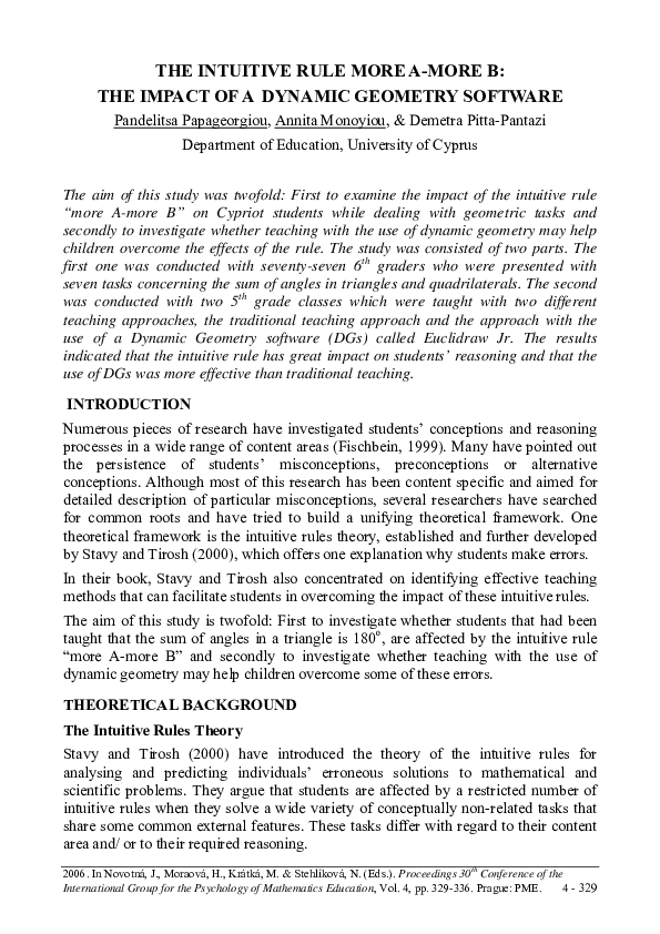 (PDF) The intuitive rule more a-more b: the impact of a dynamic ...