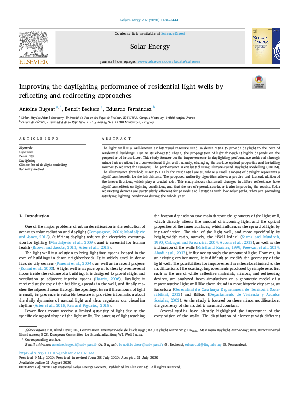 (PDF) Improving the daylighting performance of residential light wells ...