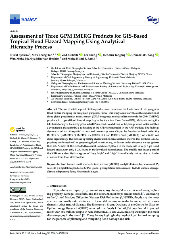 (PDF) Assessment of Three GPM IMERG Products for GIS-Based Tropical Flood Hazard Mapping Using ...