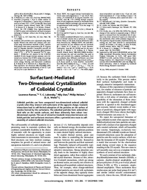(PDF) Surfactant-Mediated Two-Dimensional Crystallization of Colloidal Crystals