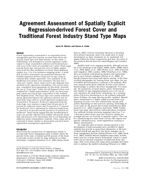 (PDF) Agreement Assessment of Spatially Explicit Regression-derived ...