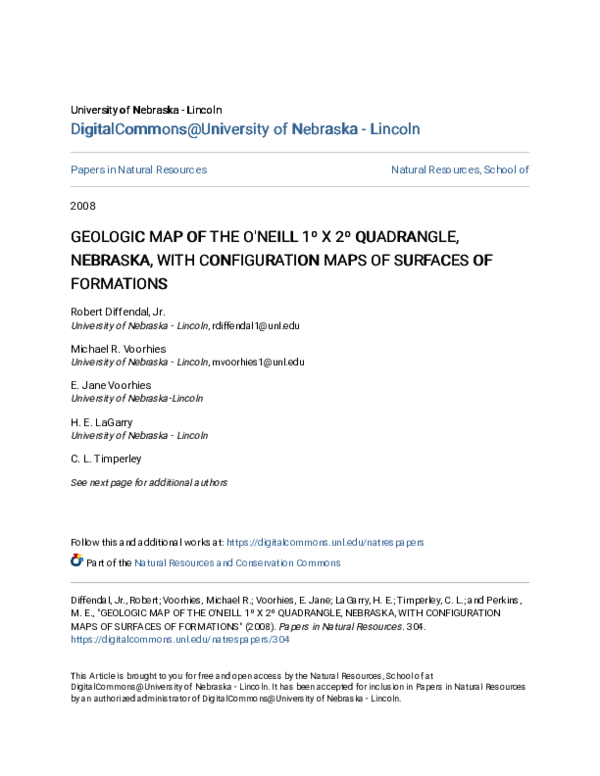 (PDF) Geologic Map of the O'Neill 1º X 2º Quadrangle, Nebraska, with ...