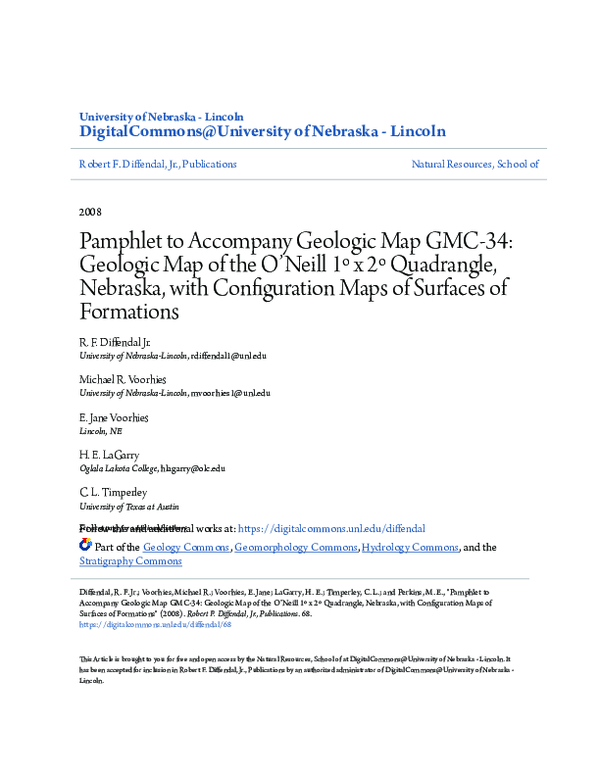 (PDF) Pamphlet to Accompany Geologic Map GMC-34: Geologic Map of the O ...