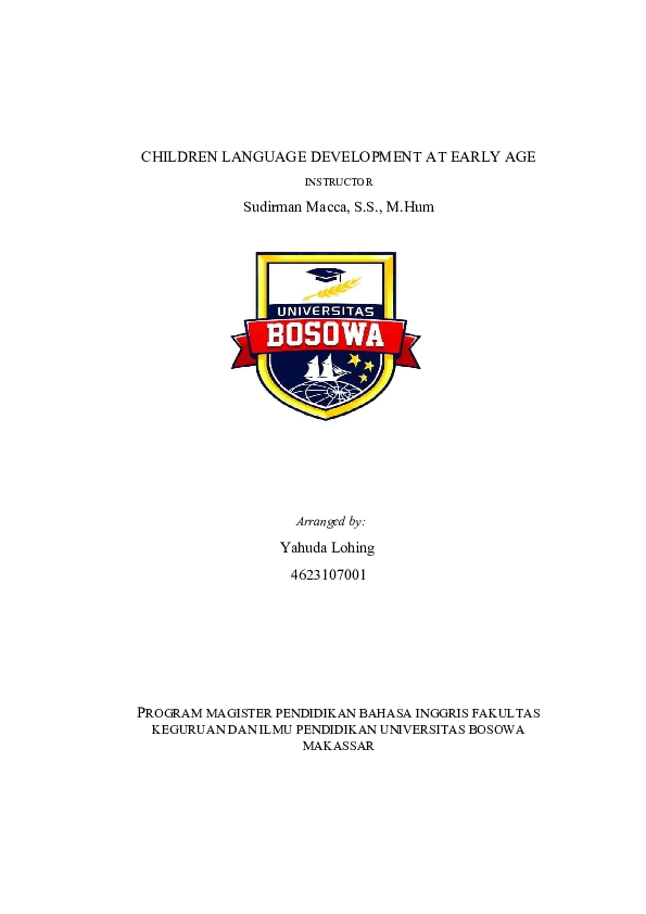 (DOC) CHILDREN LANGUAGE DEVELOPMENT AT EARLY AGE