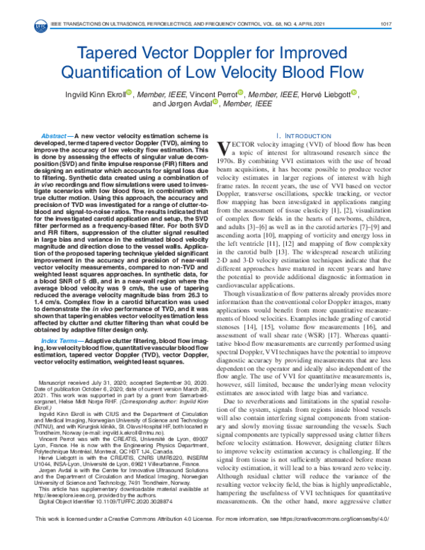 (PDF) Tapered Vector Doppler for Improved Quantification of Low ...