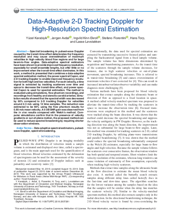 (PDF) Data-Adaptive 2-D Tracking Doppler for High-Resolution Spectral Estimation | Jorgen Avdal ...