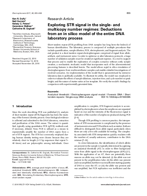 (PDF) Exploring STR signal in the single‐ and multicopy number regimes ...