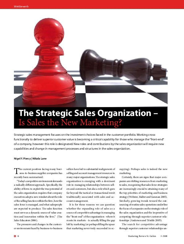 (PDF) The Strategic Sales Organization
