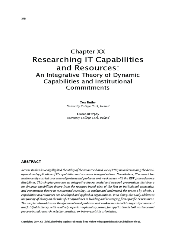 (PDF) Researching IT Capabilities and Resources
