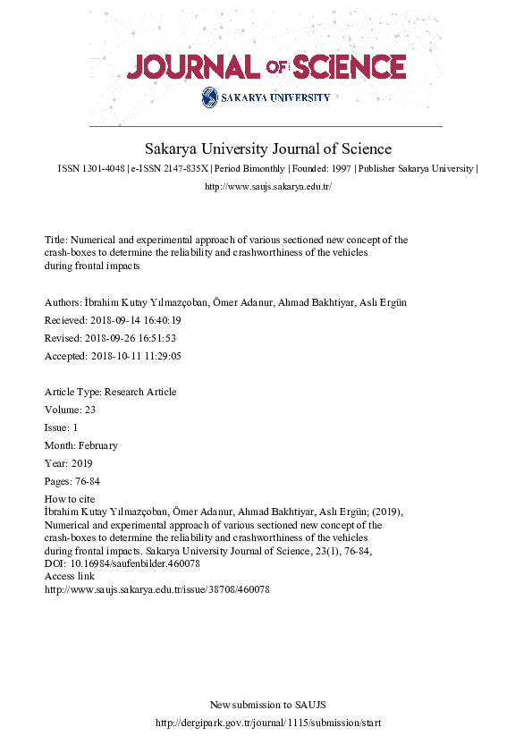 (PDF) Numerical and experimental approach of various sectioned new ...