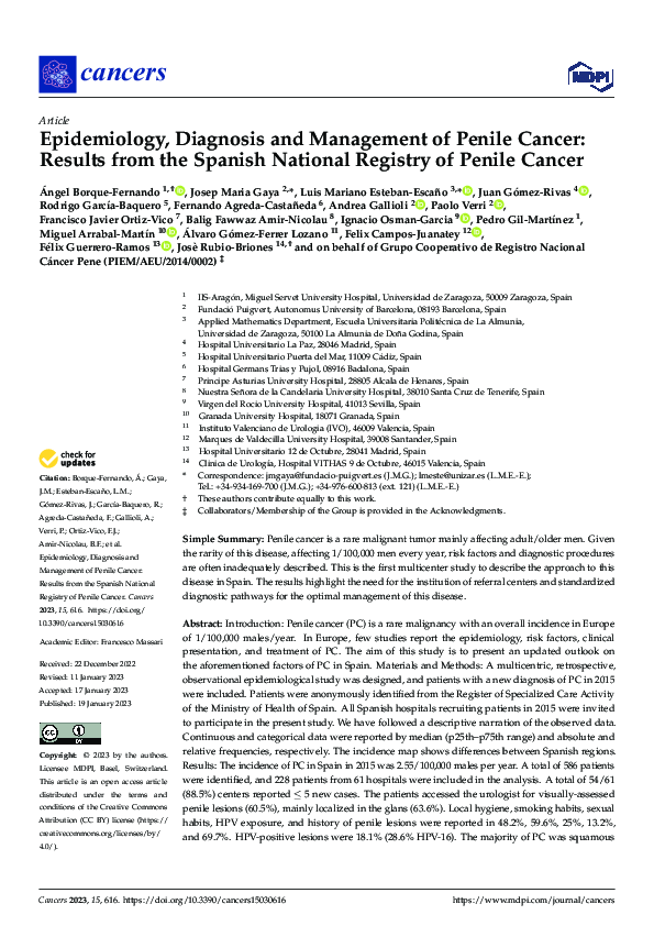 (PDF) Epidemiology, Diagnosis and Management of Penile Cancer: Results ...